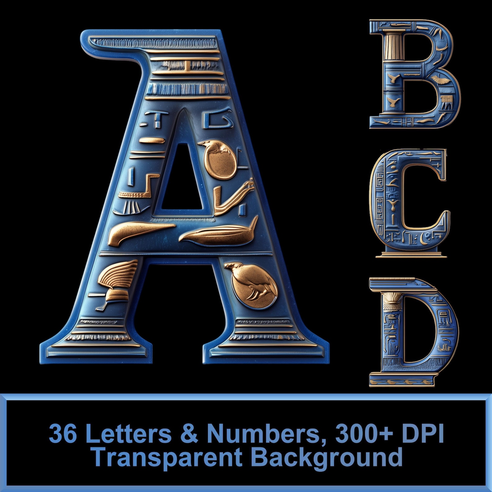Egyptian Hieroglyphics Alphabet PNG – 36 Letters & Numbers | High-res ...