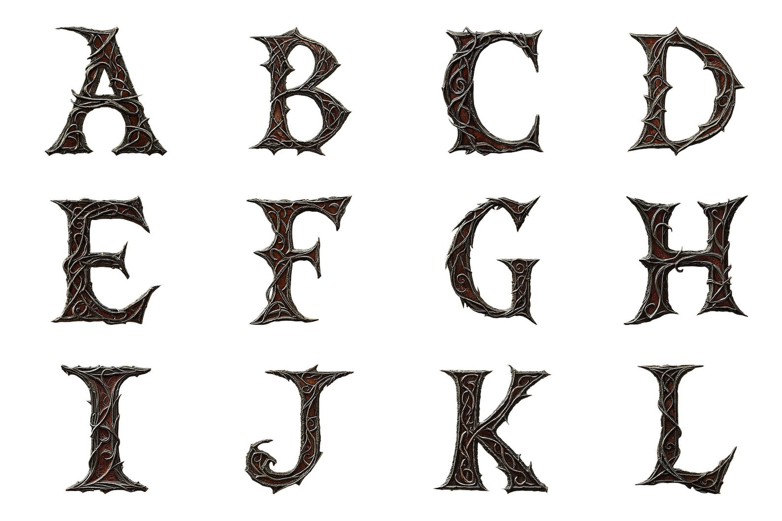 Narnia Movie Inspired Alphabet PNG – 36 Letters & Numbers | High-res ...