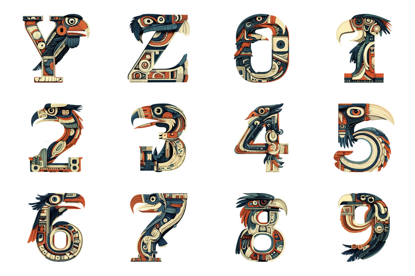 Haida Native Alphabet PNG – 36 Letters & Numbers | High-res ...