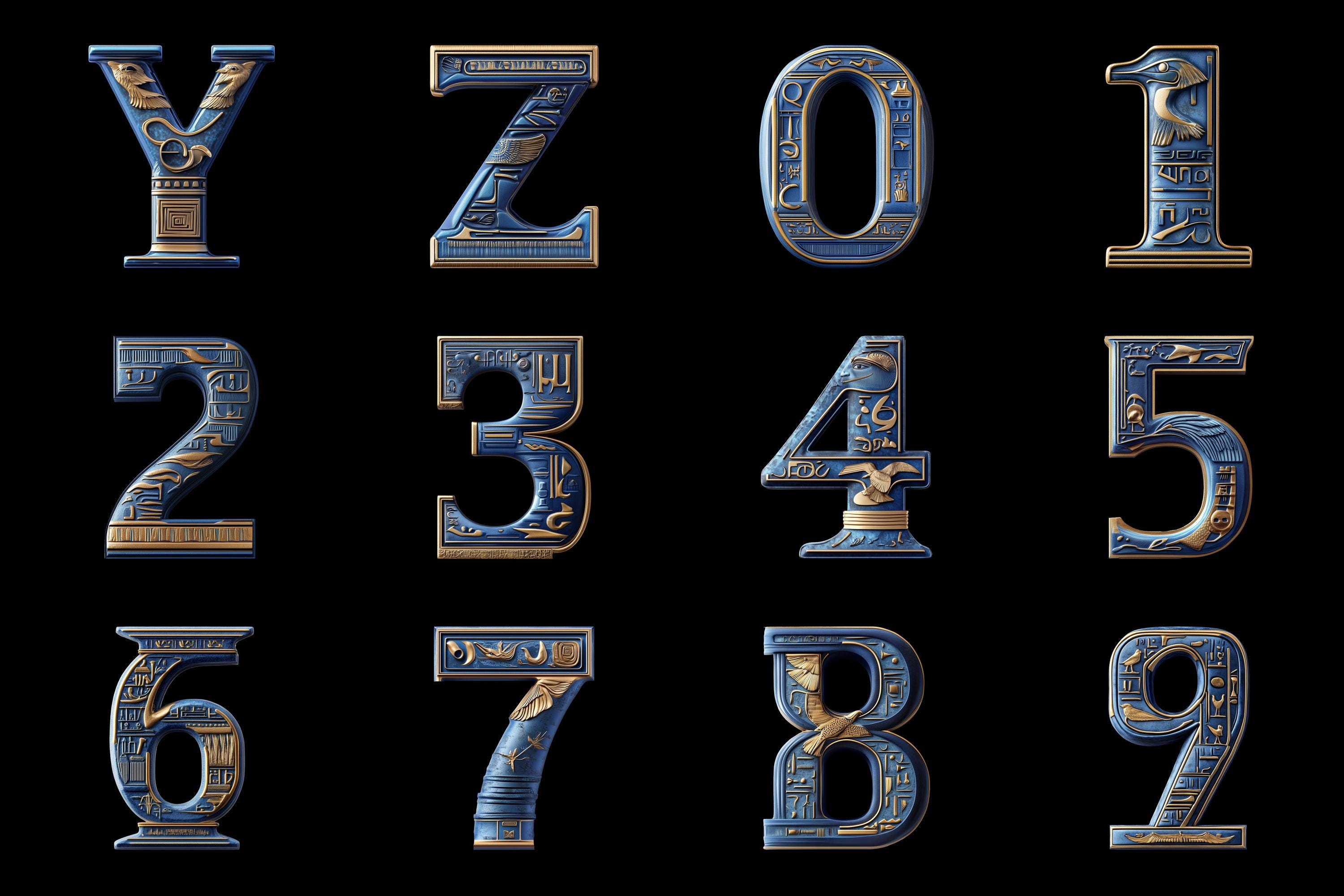 Egyptian Hieroglyphics Alphabet PNG – 36 Letters & Numbers | High-res ...