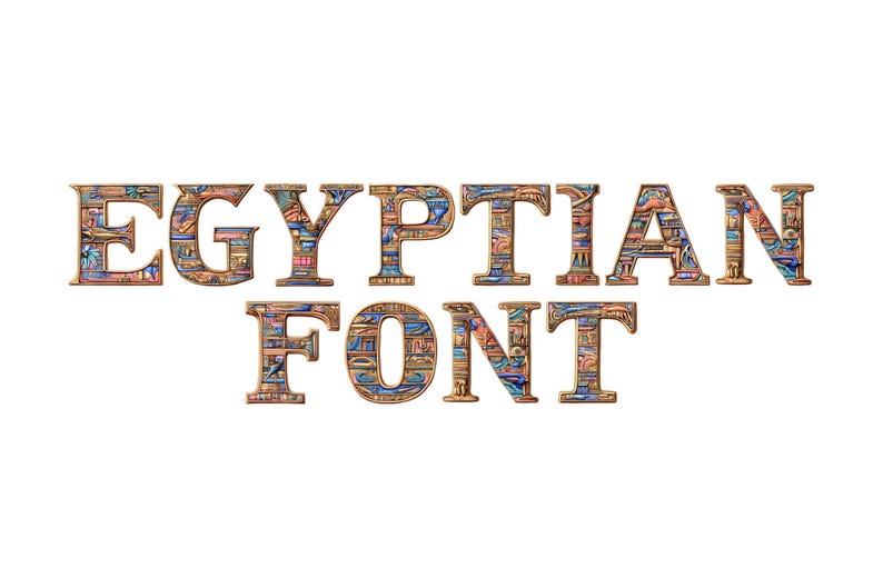 Egyptian Alphabet Font PNG – 36 Letters & Numbers | High-res ...