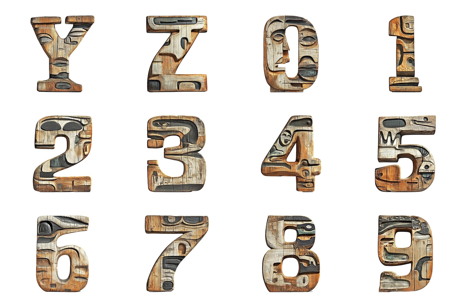 Haida Inspired Alphabet PNG – 36 Letters & Numbers | High-res ...