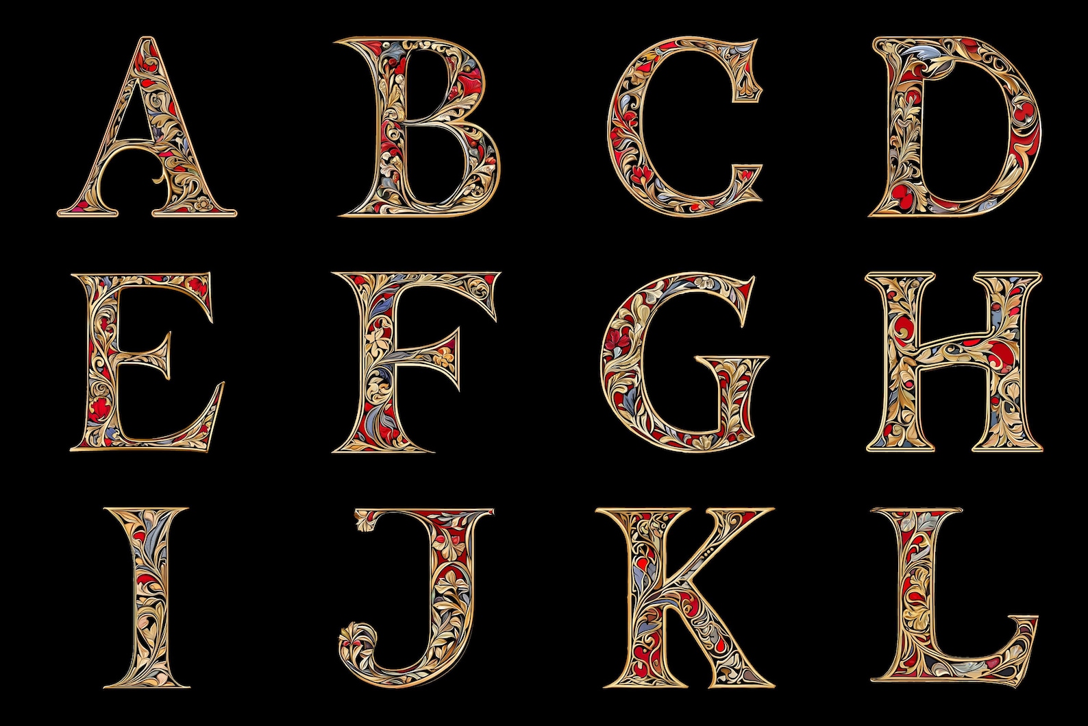 Byzantine Alphabet PNG – 36 Letters & Numbers | High-res, Transparent ...