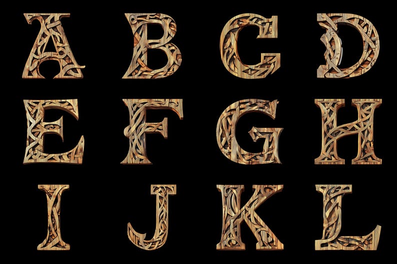 Celtic Rune Alphabet Font PNG – 36 Letters & Numbers | High-res ...