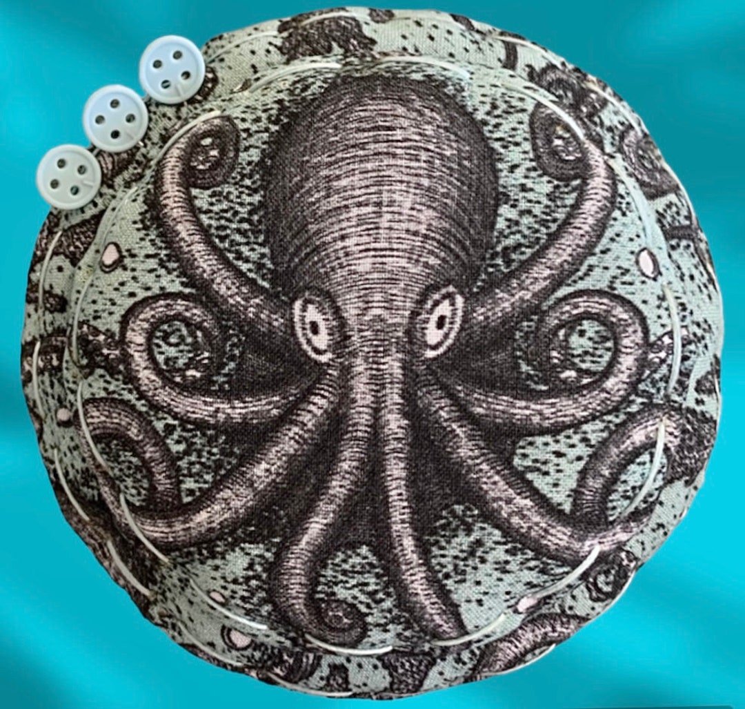 Octopus Pincushion. Handmade. Designer Fabric. Great Gift. Steampunk ...