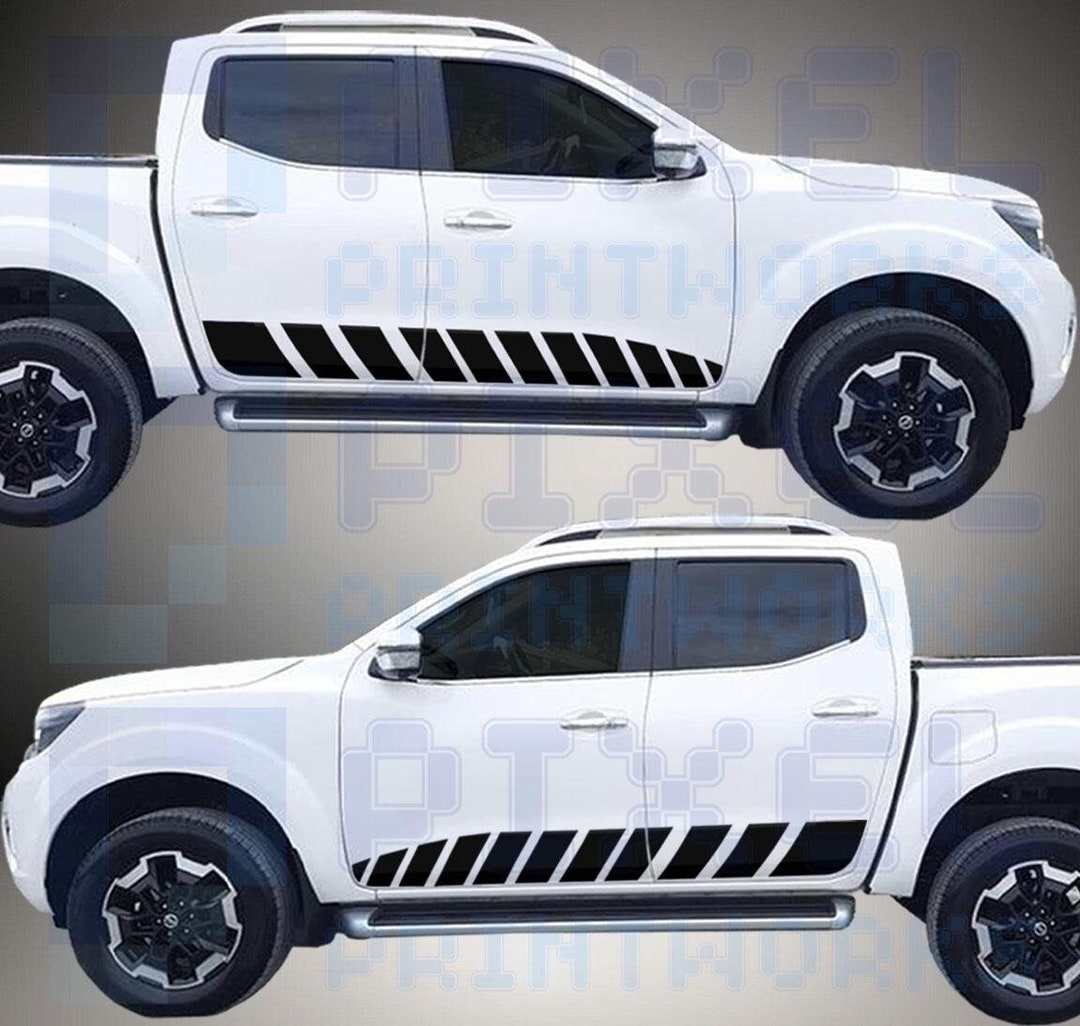 Stuttered Vinyl Side Stripe Decals for Nissan Navara Third Generation ...