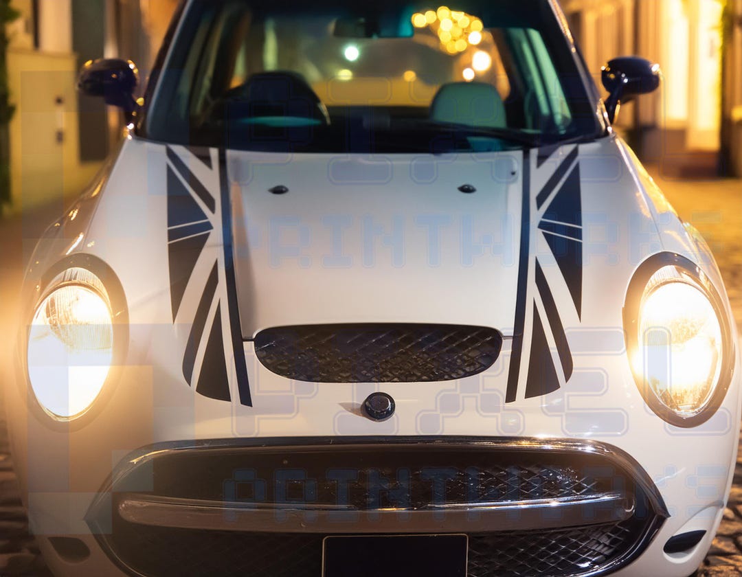 Union Jack Bonnet Stripe Decals for Mini Cooper - Classic Vinyl ...