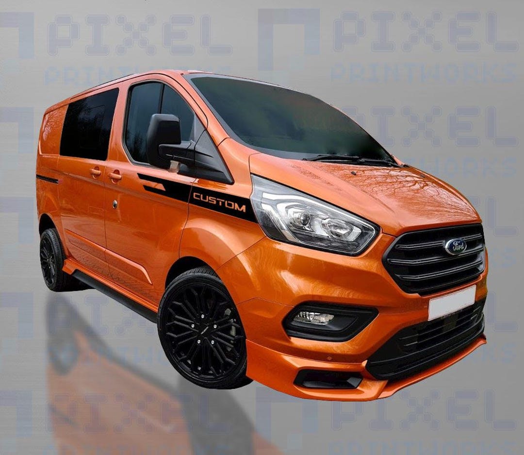Ford Transit Custom Mk8 Front Panel Stripe Decal With CUSTOM Text ...