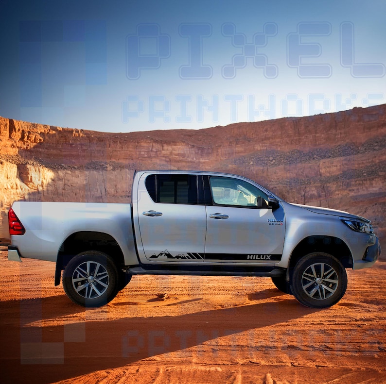 Toyota Hilux Side Stripe Decals – Mountain Design (2015–2023) by Pixel ...