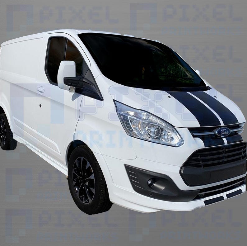 Ford Transit Custom MK8 Bonnet Stripe Decal Kit – Vinyl Graphics (2014 ...