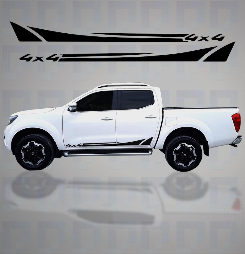 4x4 Design Stripes Vinyl Decals for Nissan Navara Third Generation (D23 ...