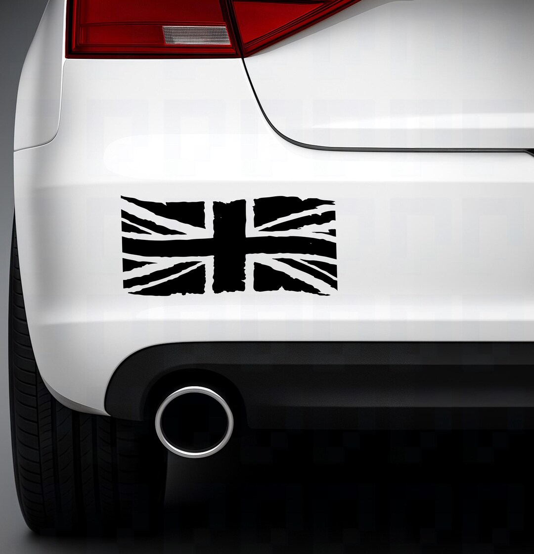 Union Jack Vinyl Sticker – Rugged Flag Bumper Decal for Cars, Bikes ...