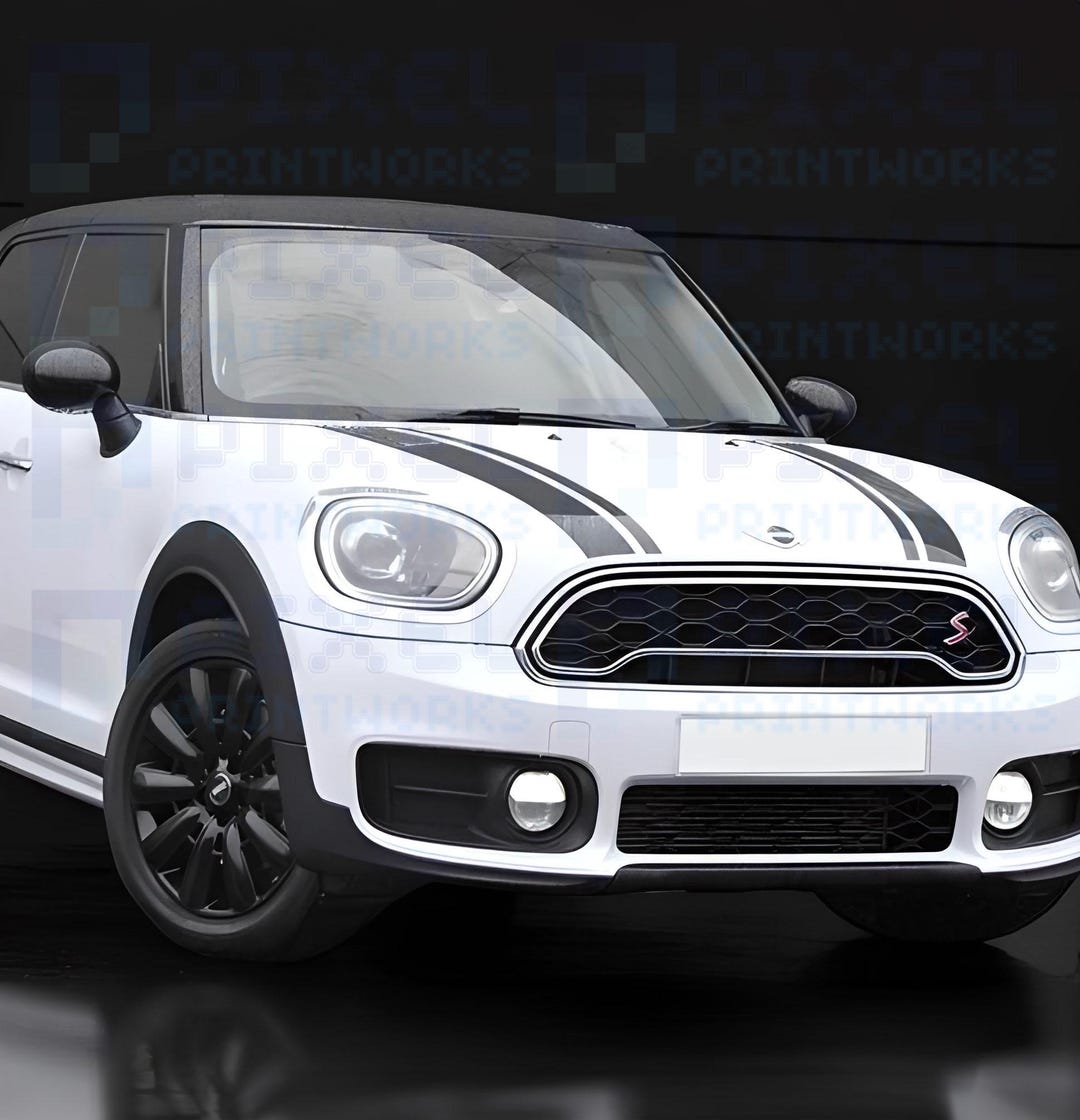 Bonnet Stripe Decals for Mini Cooper Countryman - Vinyl Graphics for ...