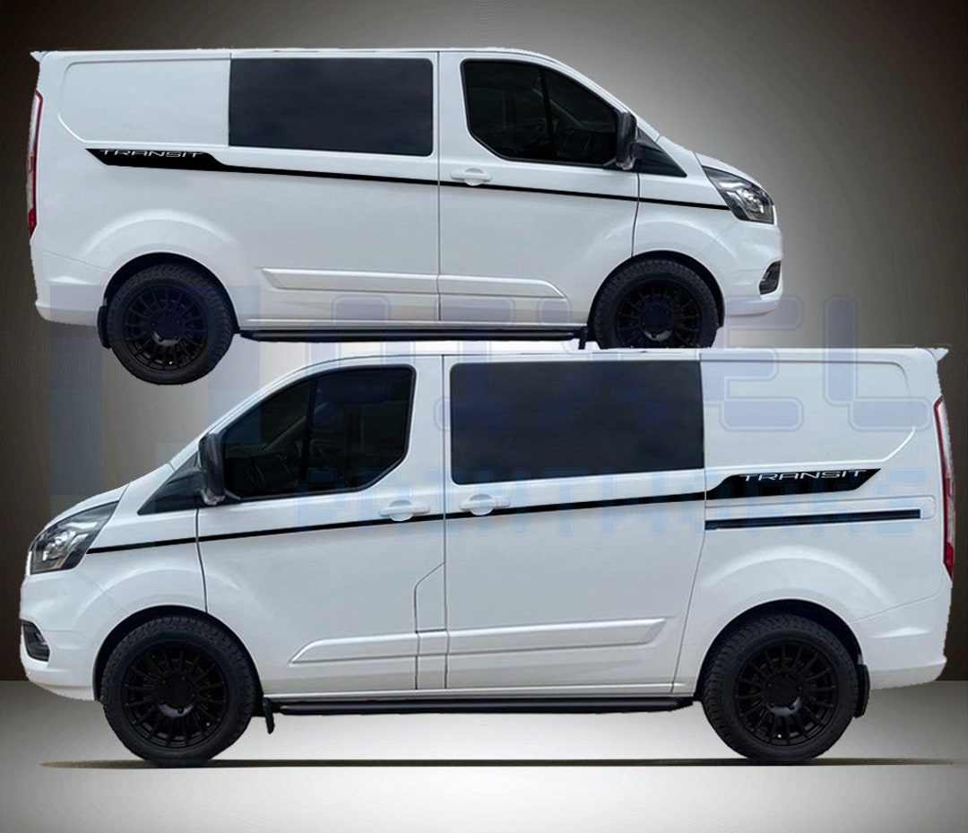 Ford Transit Custom MK8 Side Stripe Decal With TRANSIT Text - Vinyl ...