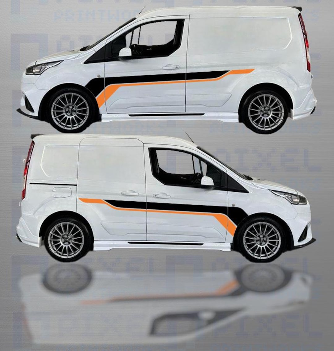 Ford Transit Connect MSRT Pixel Printworks Vinyl Side Stripe | 2 Colour ...