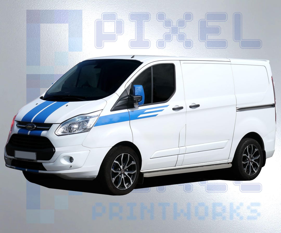 Ford Transit Custom Bonnet & Front Panel Stripe Decal Kit (2014–2023 ...