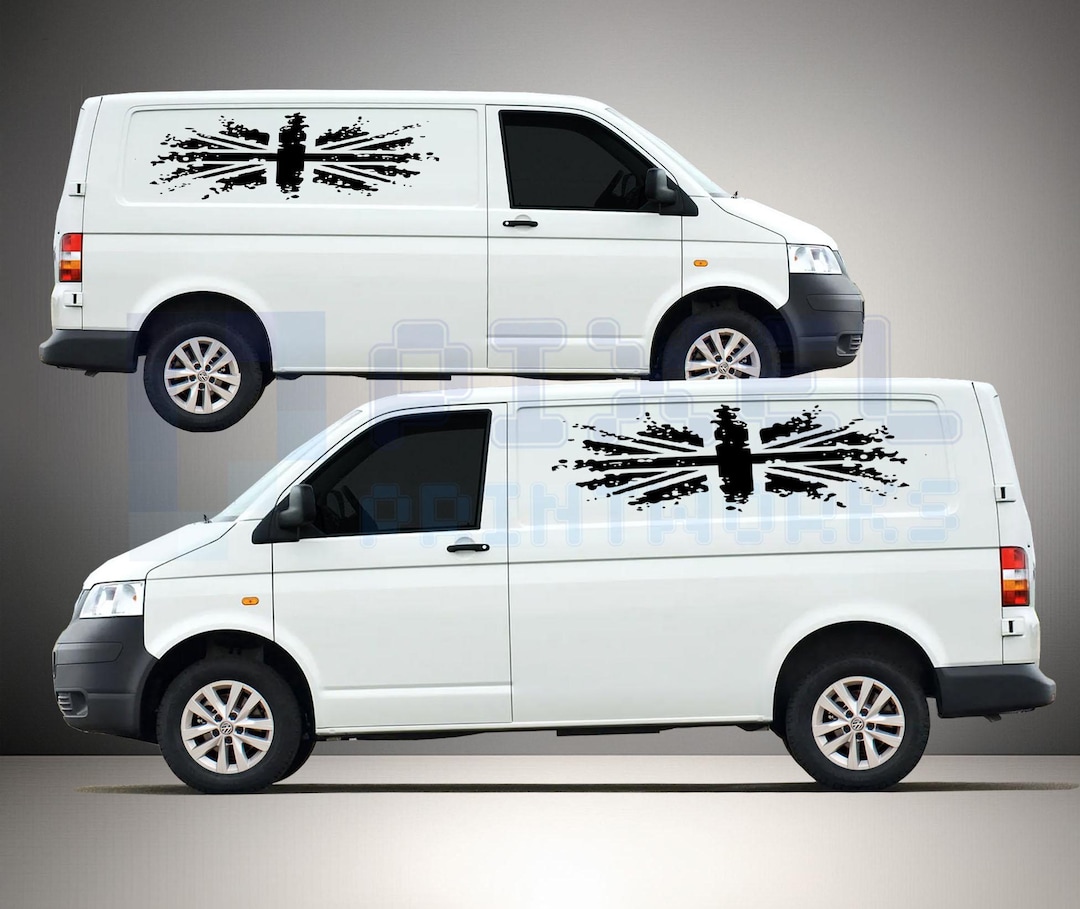 Broken Union Jack Flag Side Decals for VW Transporter T5 (2003–2015 ...