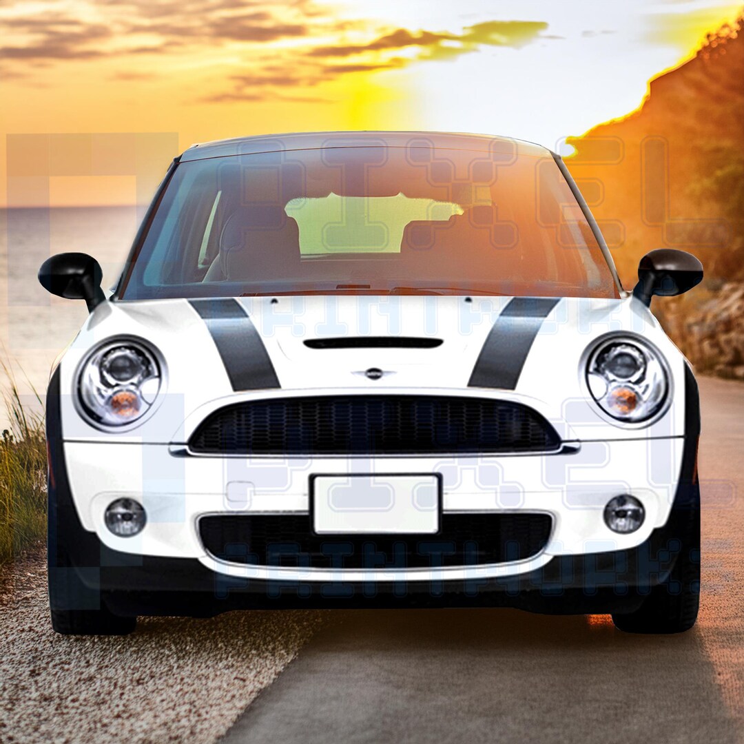 Pixel Printworks Bonnet Stripe Vinyl Decals Suitable for Mini Cooper ...