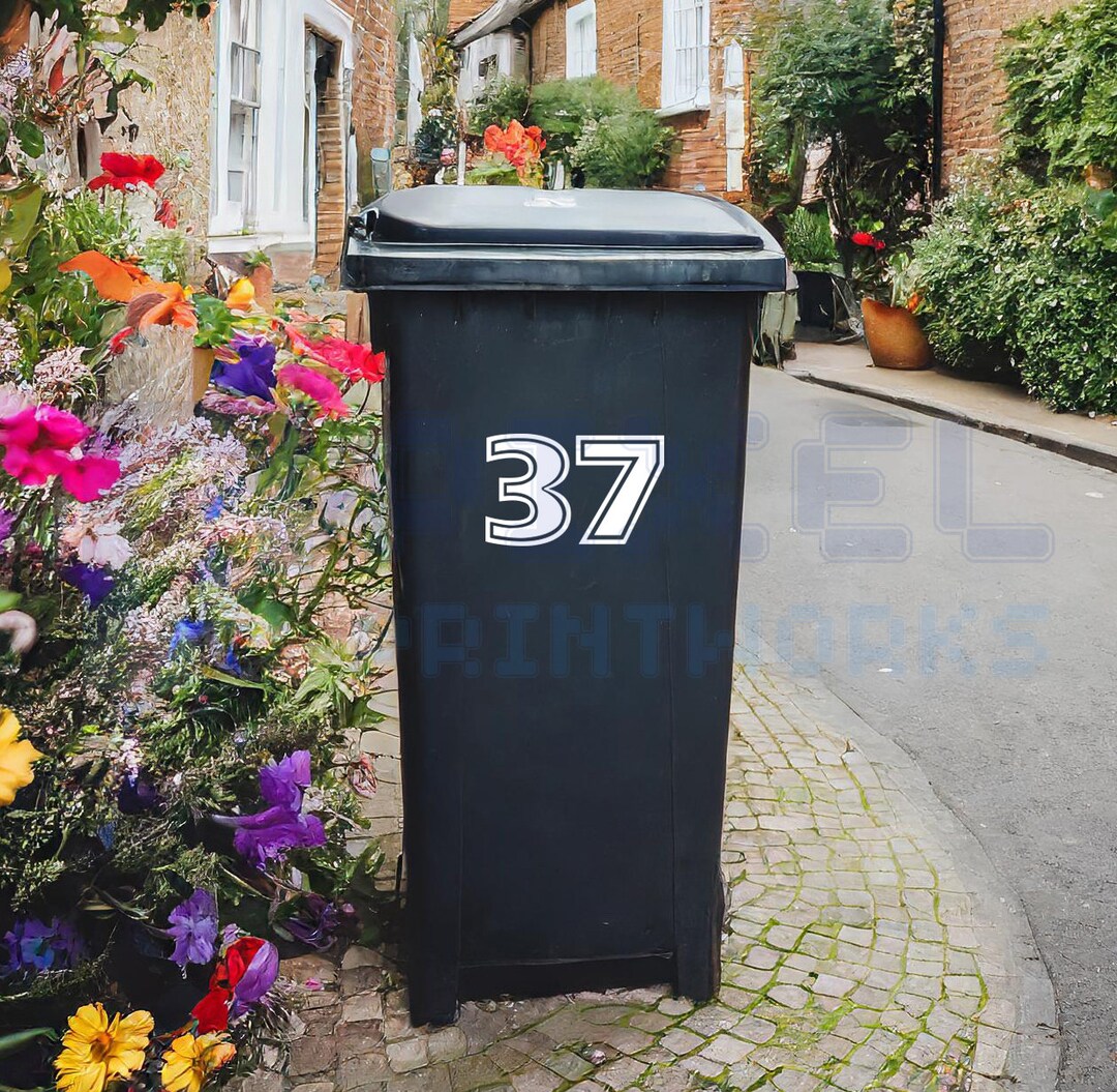 Personalised Wheelie Bin Sticker Star Wars Style Vinyl Decal Number ...