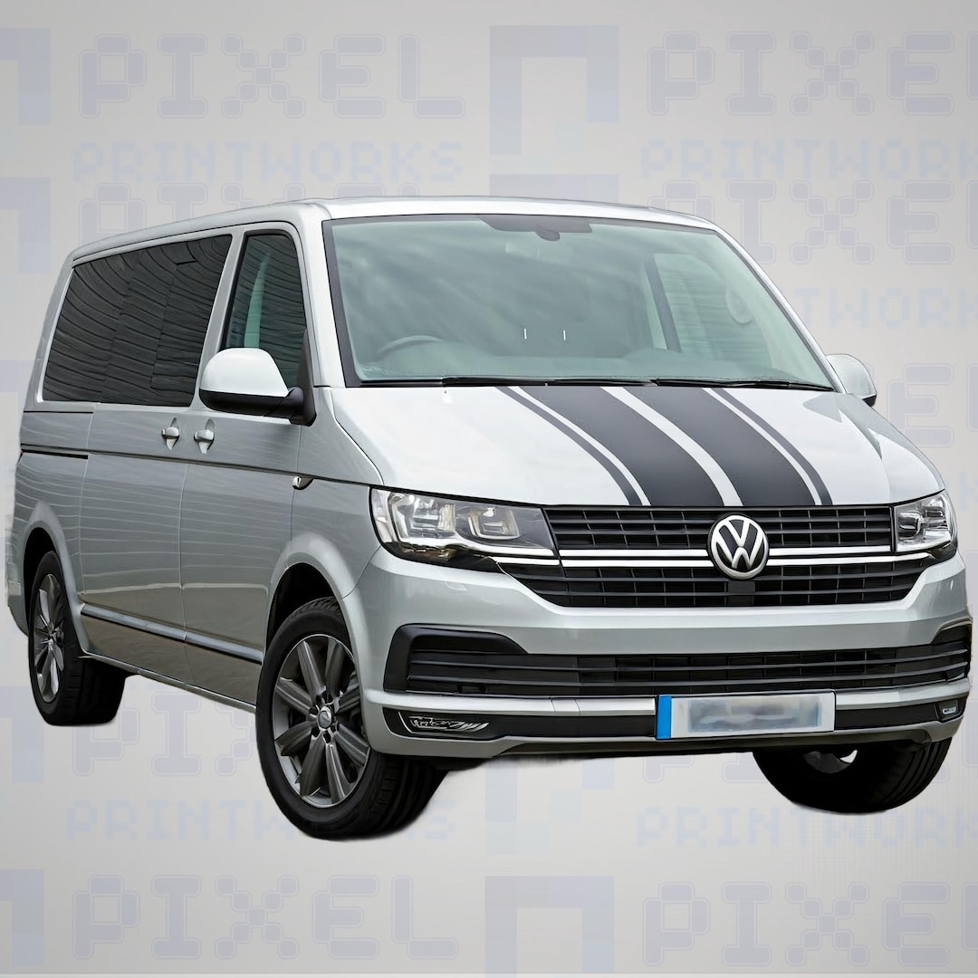 Double Bonnet Stripe Vinyl Decal for VW Transporter T4, T5 & T6 (1990 ...