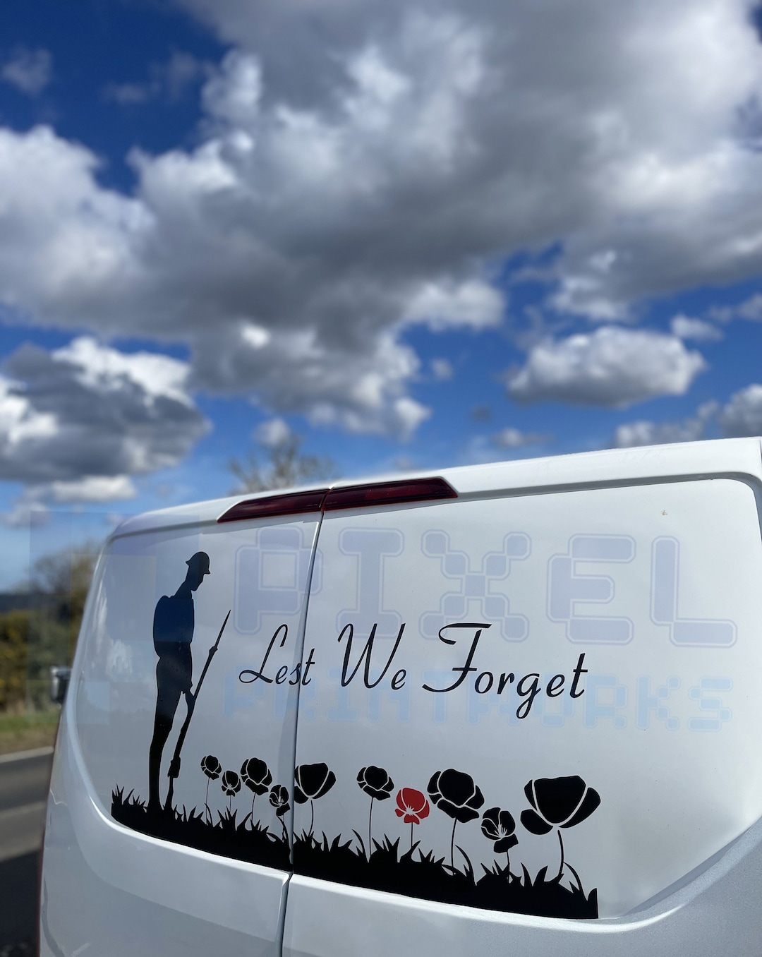 Lest We Forget Vinyl Graphic Poppy Field Decal Sicker Memorial ...