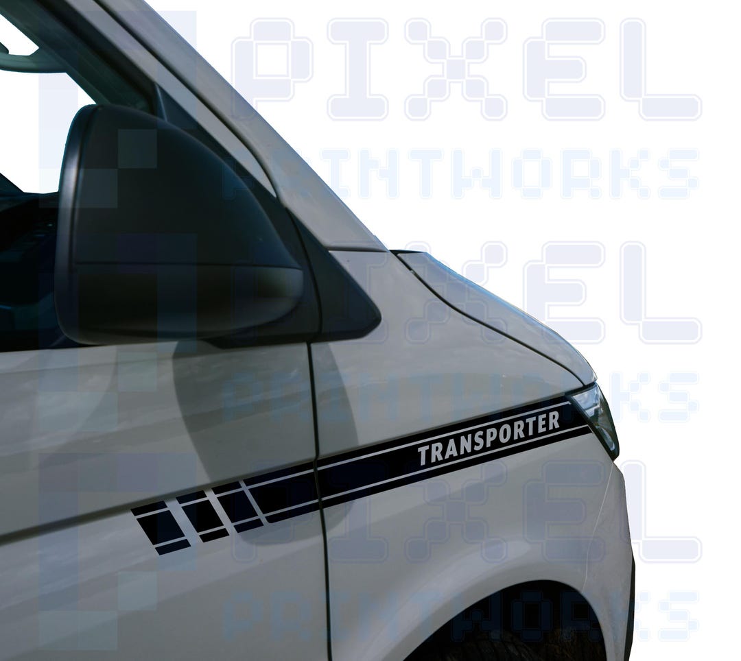 Large Front Wing Stripe Decals – Stuttered Design With TRANSPORTER Text ...