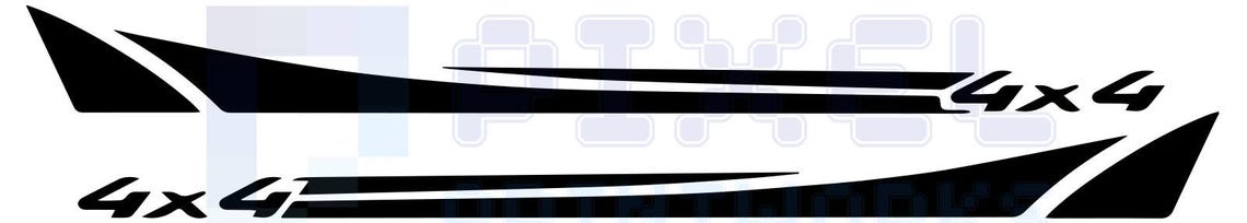 4x4 Design Stripes Vinyl Decals for Nissan Navara Third Generation (D23 ...