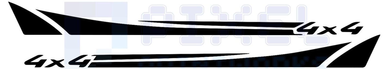 4x4 Design Stripes Vinyl Decals for Nissan Navara Third Generation (D23 ...