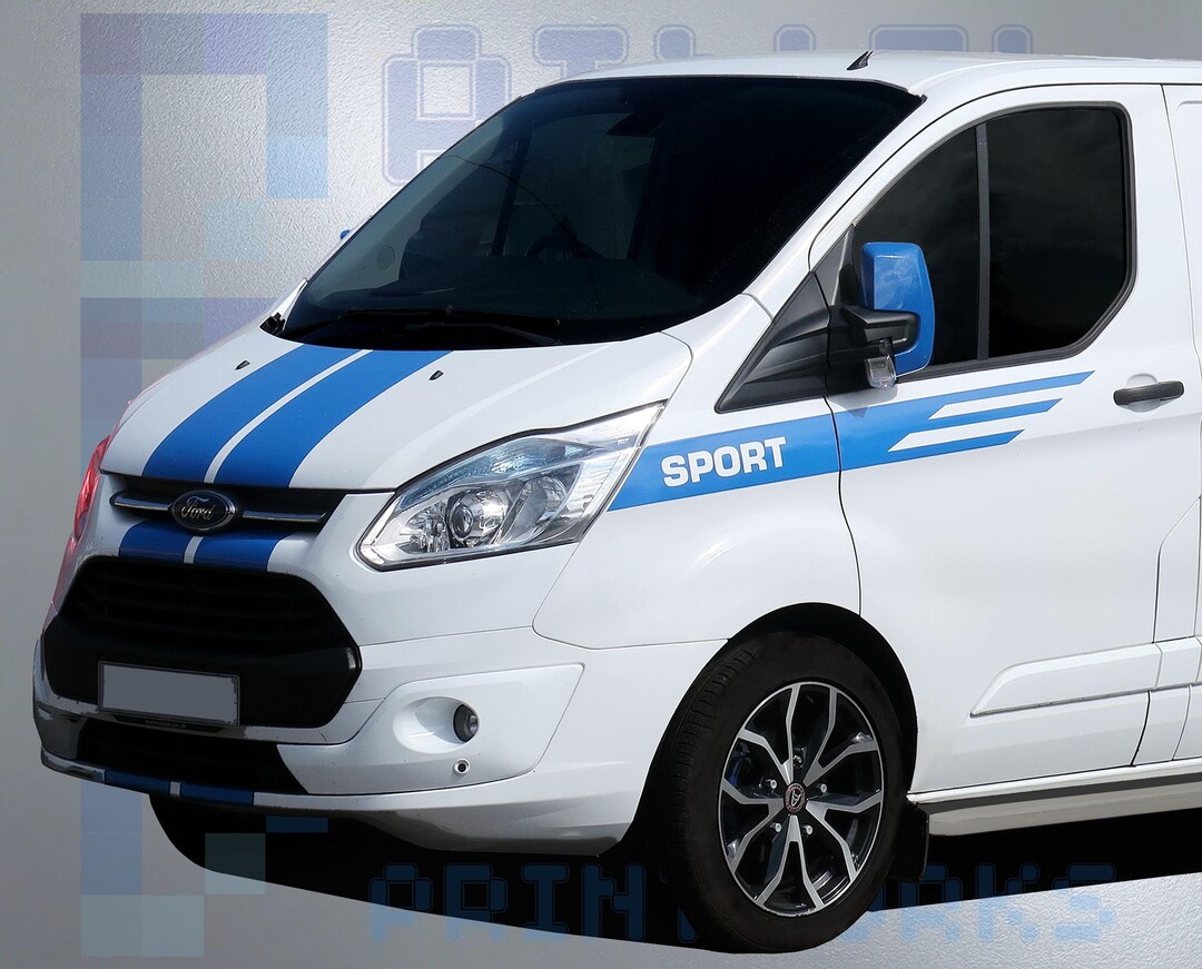 Ford Transit Custom Bonnet & Front Panel Stripe Decal Kit – “sport ...