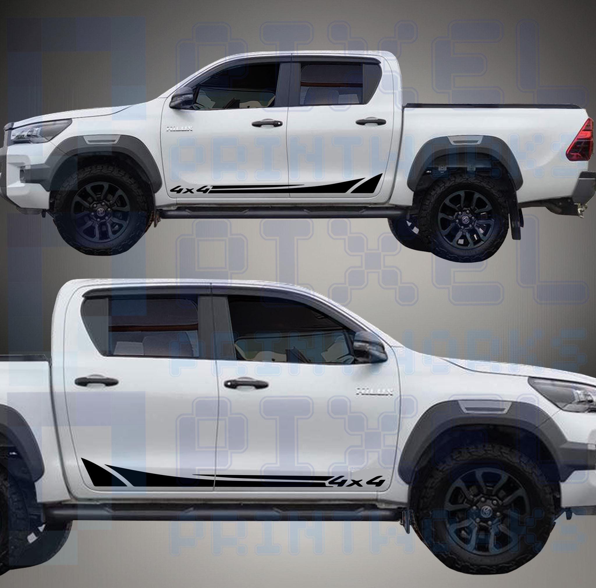 Toyota Hilux 4x4 Side Stripe Decals (2015–2023) – Rugged Vinyl Kit by ...