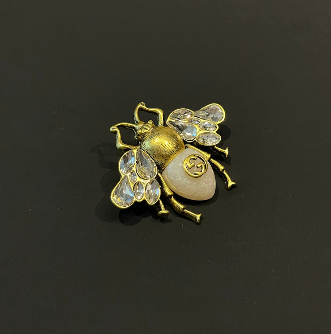Excellent Rare Gucci Brooch With Gold Color Stones Bee - Etsy