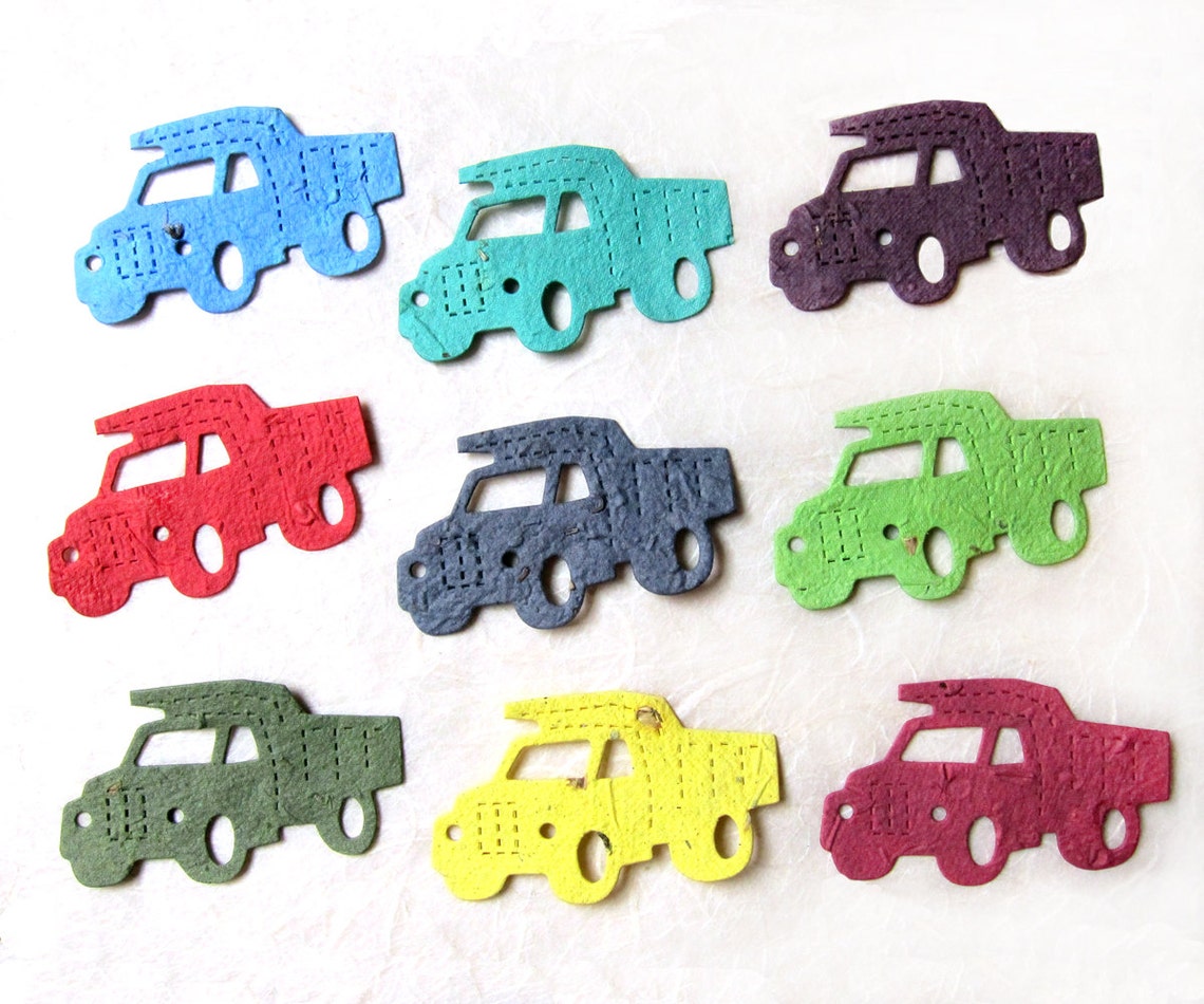 Seed Paper Trucks – Construction Birthday, Plantable Flower Seeds - 20 ...