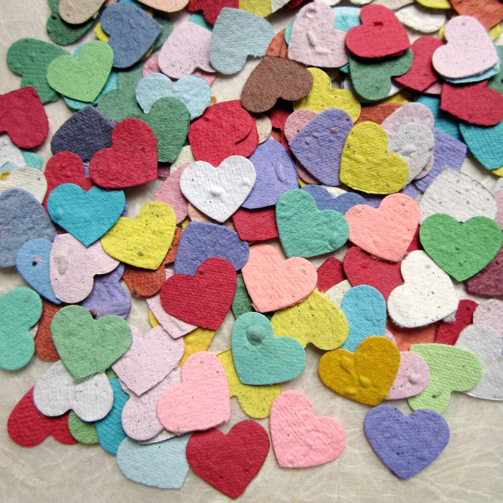 50 Plantable MINI Hearts Flower Seed Paper Confetti Toss - Etsy Canada