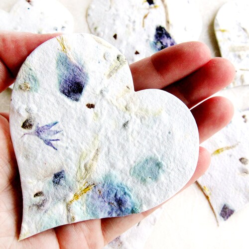 Flower Petal Stained Seed Paper Hearts Wedding Favors - Etsy