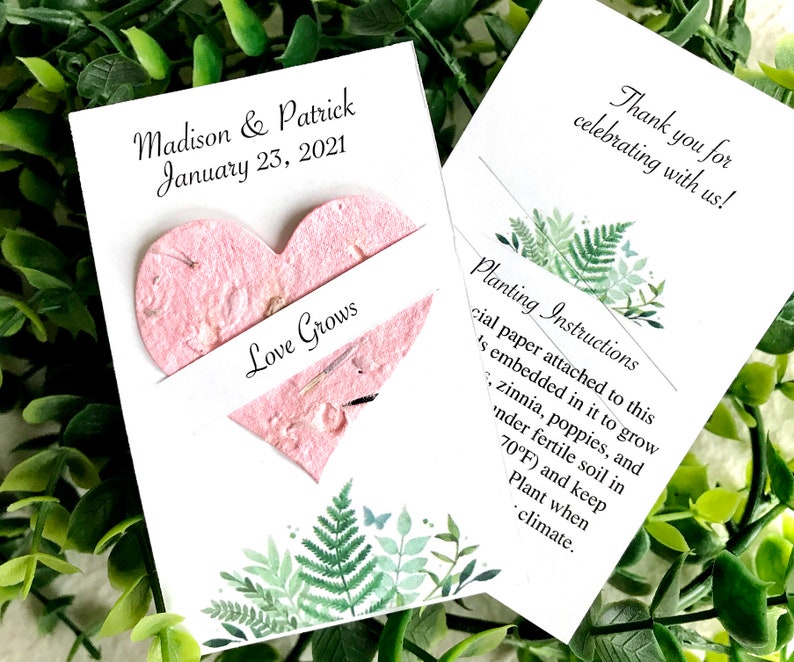 Personalized Flower Seed Paper Wedding Favors – Love Grows Cards - Etsy