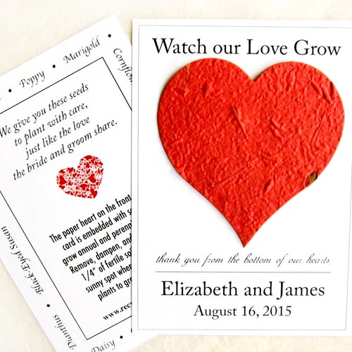 Plantable Wedding Favors Love Grows Seed Paper Cards Eco - Etsy