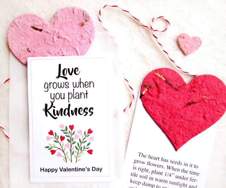 12 Love Grows Hearts Plant Kindness Positive Message | Etsy