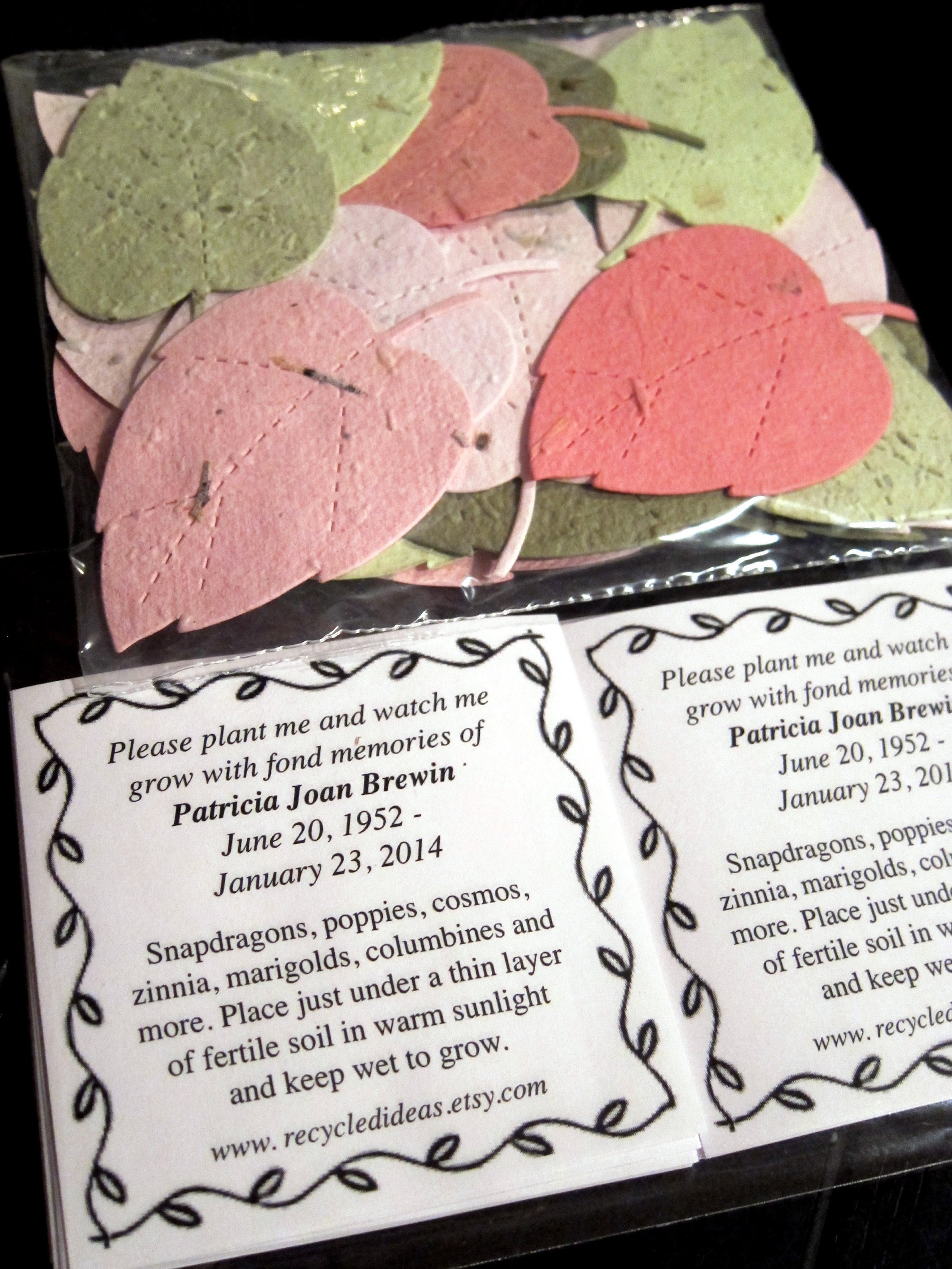 10 Flower Seed Paper Leaves Birch Maple Oak Mulberry Your | Etsy