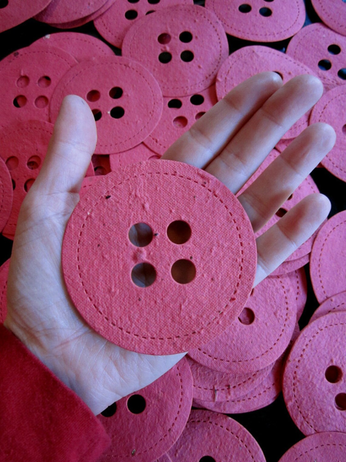 24 BIG Seed Paper Buttons Baby Shower Favors Plantable Paper | Etsy