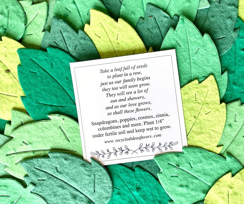 12 Leaf Seed Paper Wedding Favor Seed Envelopes Seed Paper - Etsy