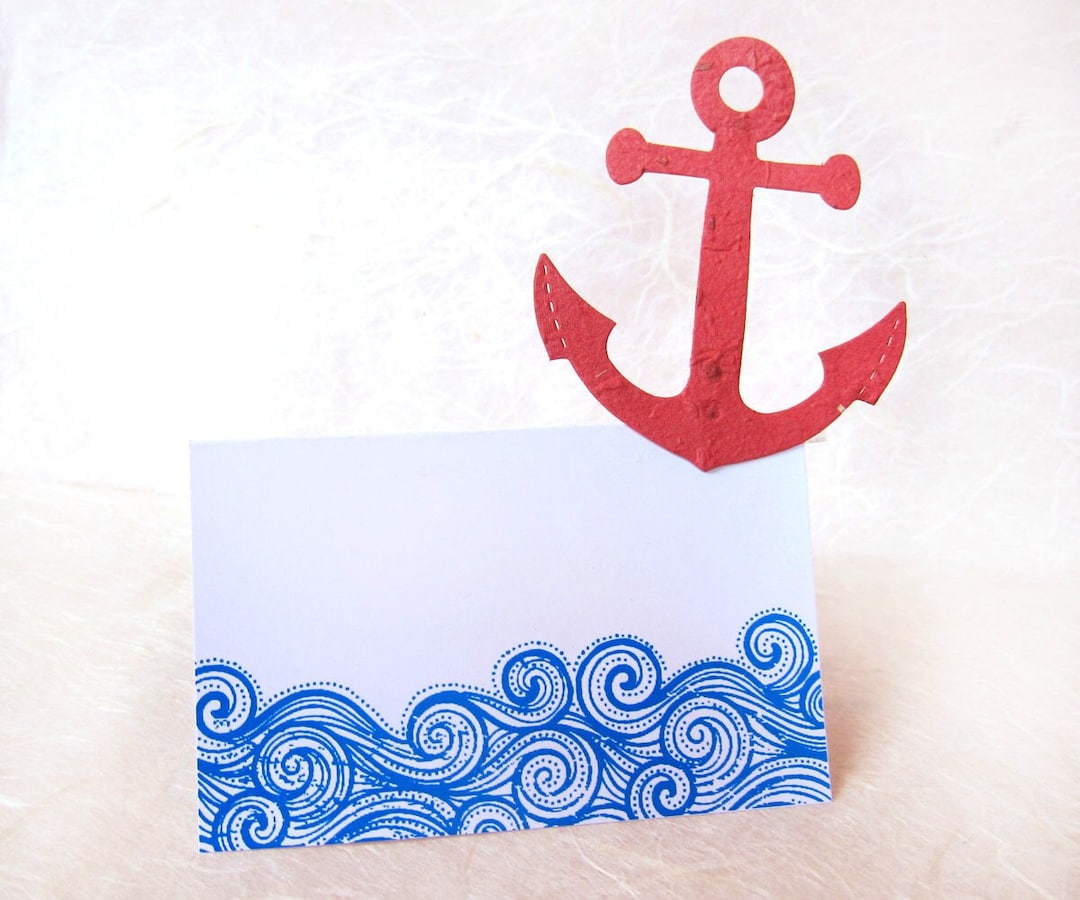 24 Flower Seed Paper Anchors Coastal Wedding Favors Includes FREE Card ...
