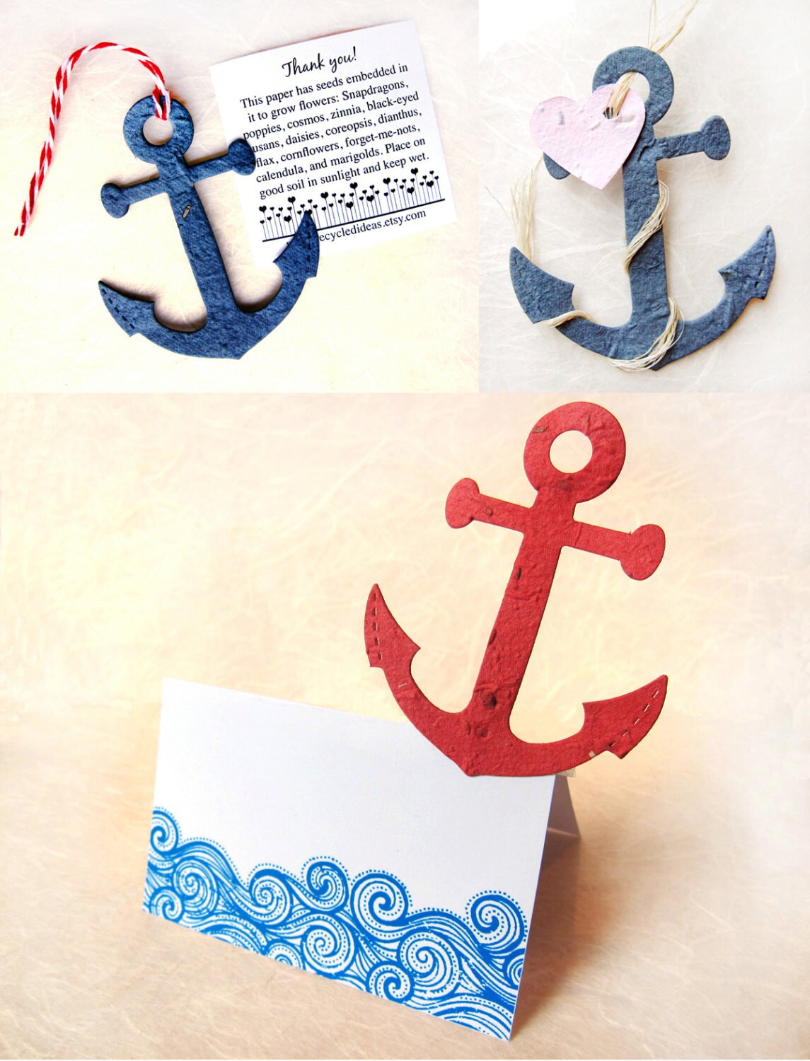 60 Plantable Seed Paper Anchors Nautical Wedding Favors - Etsy
