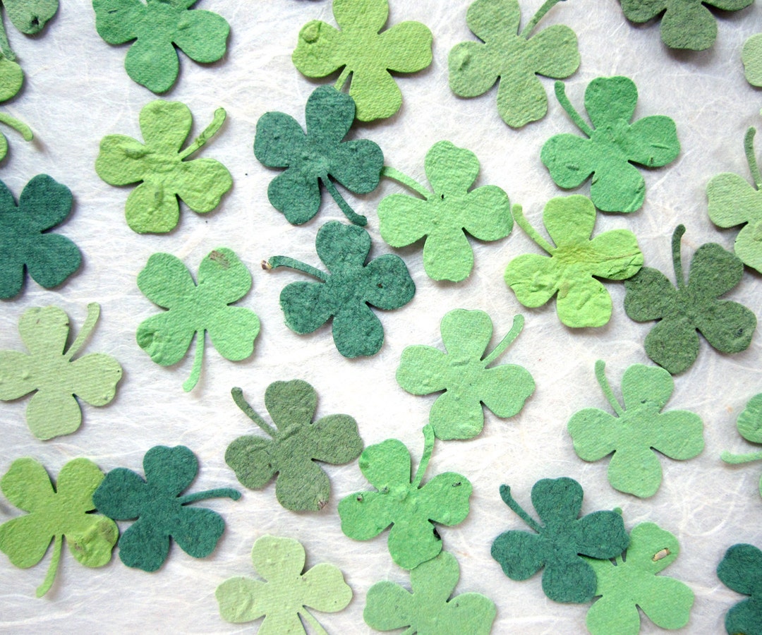 100+ Seed Paper Clover Confetti – Irish Wedding Favors, Plantable ...
