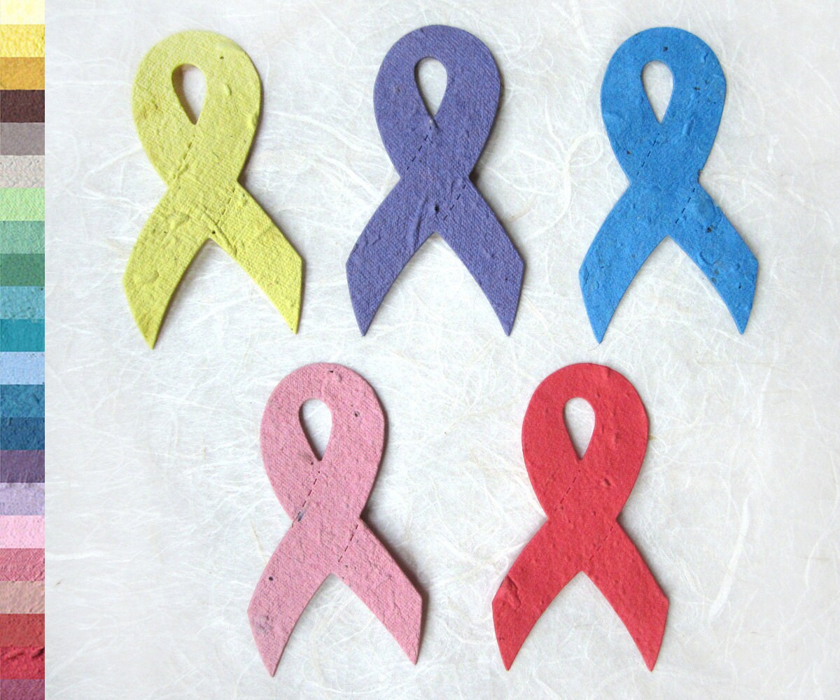 20 LARGE 3 Plantable Paper Cancer Awareness Ribbons - Etsy