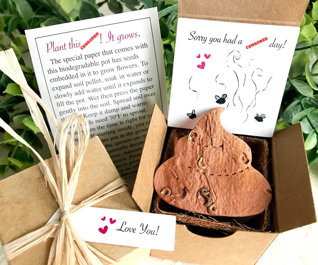 Crappy Day Plantable Poop Emoji Gift Box – Mature Humor Flower Seed ...