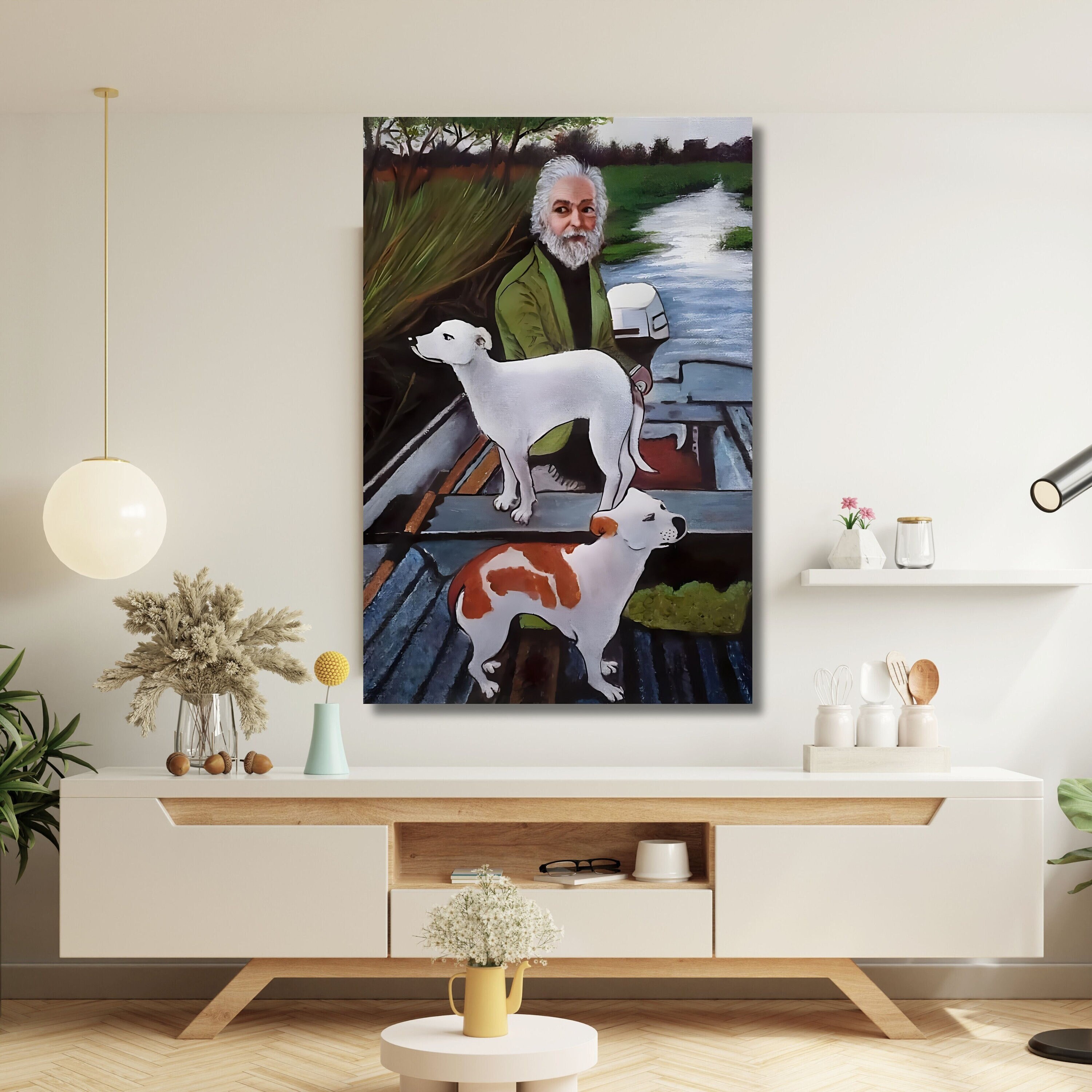 Goodfellas Old Man and Dogs Canvas Painting,goodfellas Painting Poster ...
