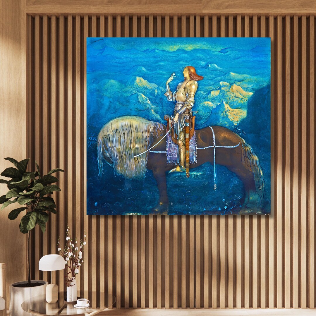 John Bauer-a Knight Rode Forward Canvas Wall Art,knight Print Poster ...