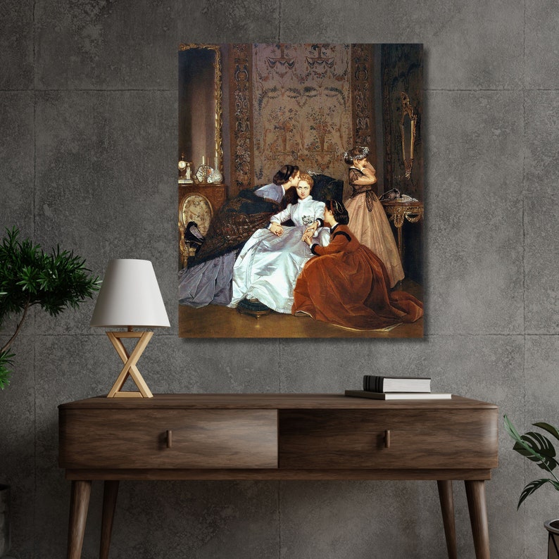 Auguste Toulmouche-the Hesitant Fiancée Canvas Art,the Reluctant Bride ...