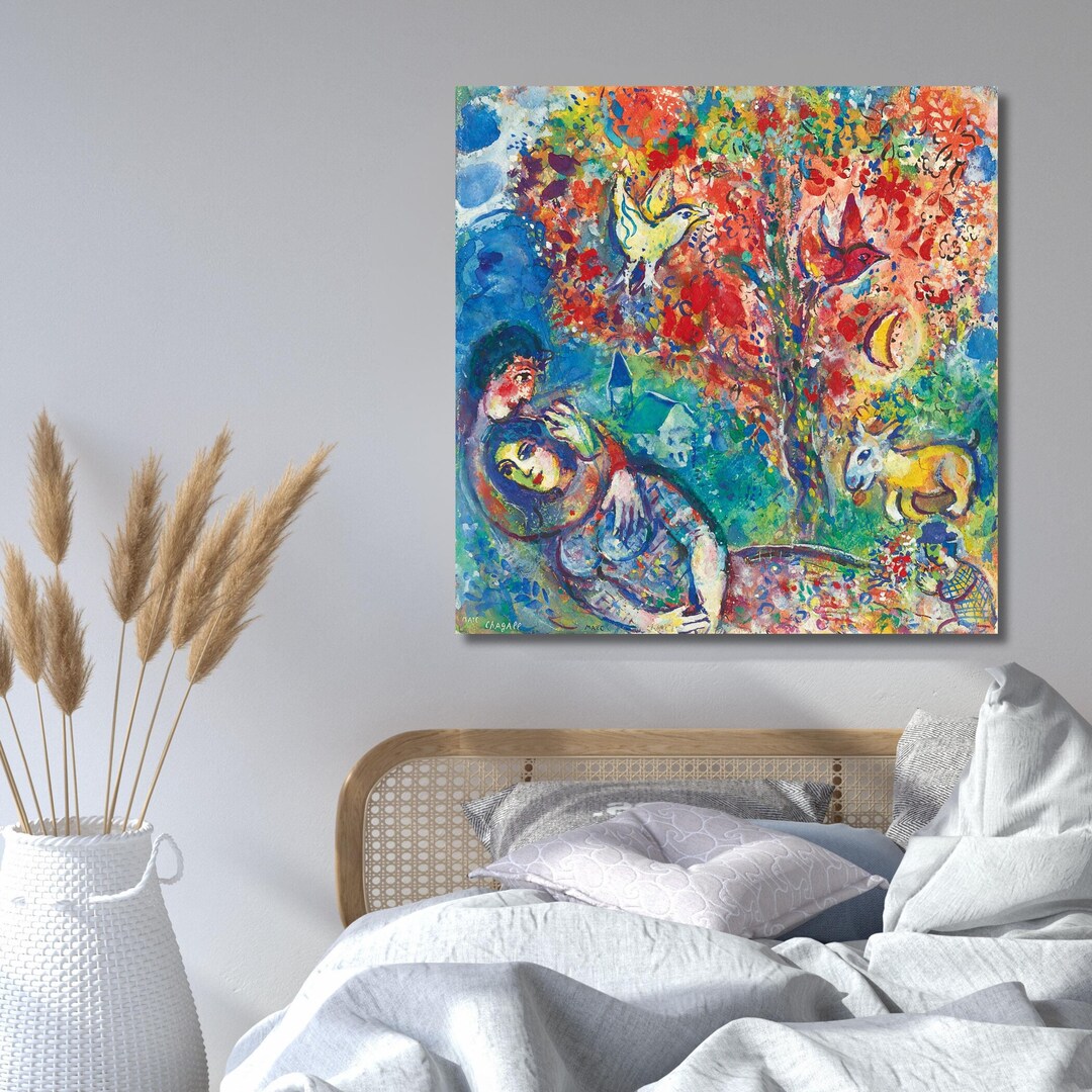 Marc Chagall-couple Under Tree Art Print,marc Chagall Canvas Wall Art ...