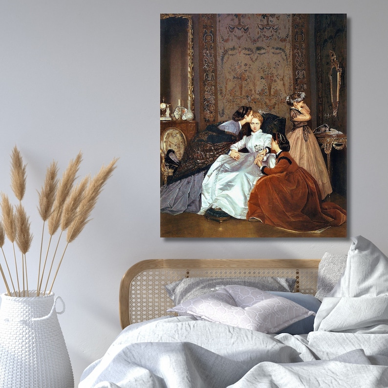 Auguste Toulmouche-the Hesitant Fiancée Canvas Art,the Reluctant Bride ...